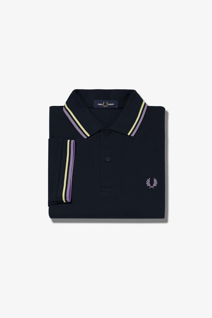 [Fred Perry]Fred Perry M3600 Twin Tipped Polo - Navy / Wax Yellow ...
