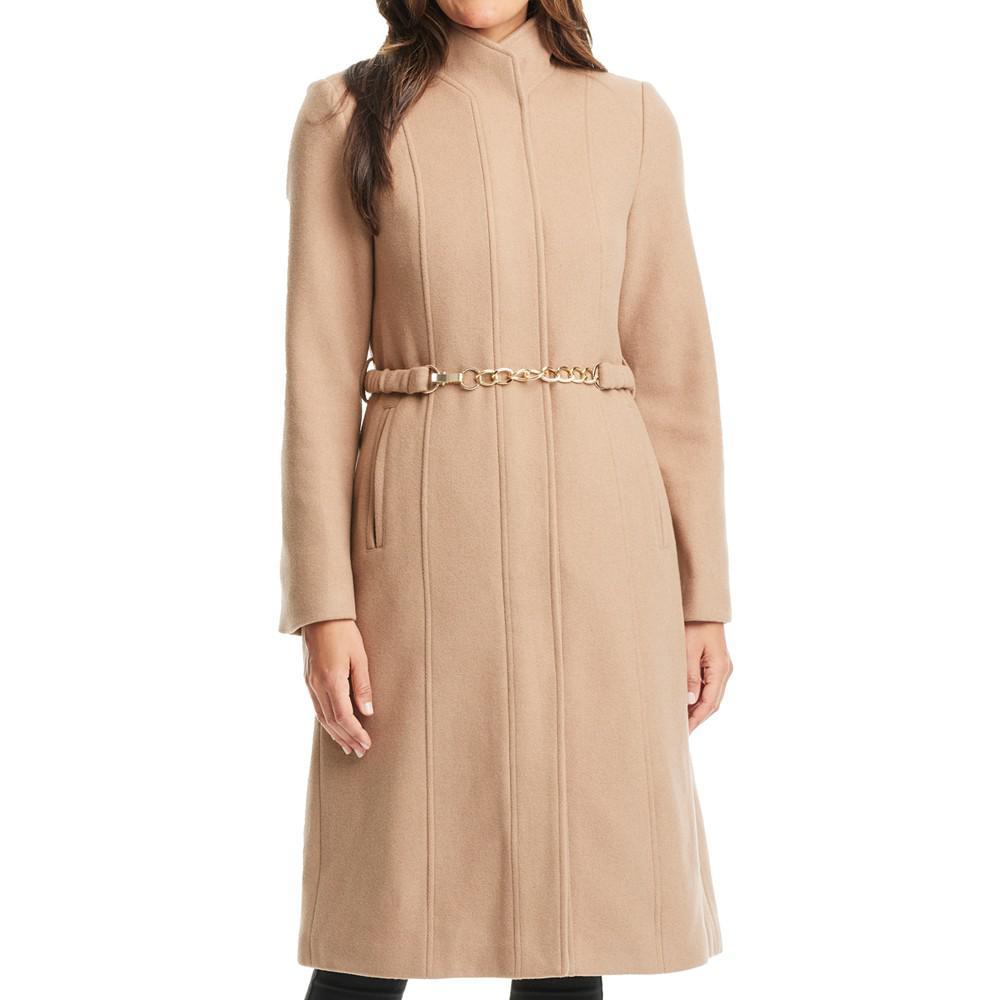 [Vince Camuto]Women's Chain Belted Maxi Coat 涤纶+羊毛 衬里 | 别样海外购