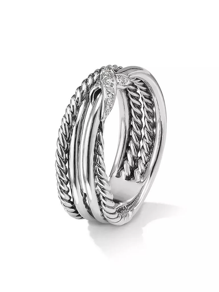 David Yurman X Crossover Band Ring in Sterling Silver Jewelry | BeyondStyle