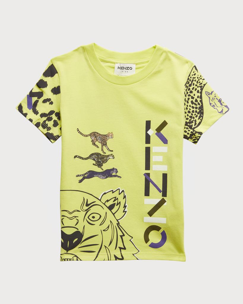 [Kenzo]Boy's Tiger Graphic T-Shirt, Size 4-5 棉价格¥665 | 别样海外购