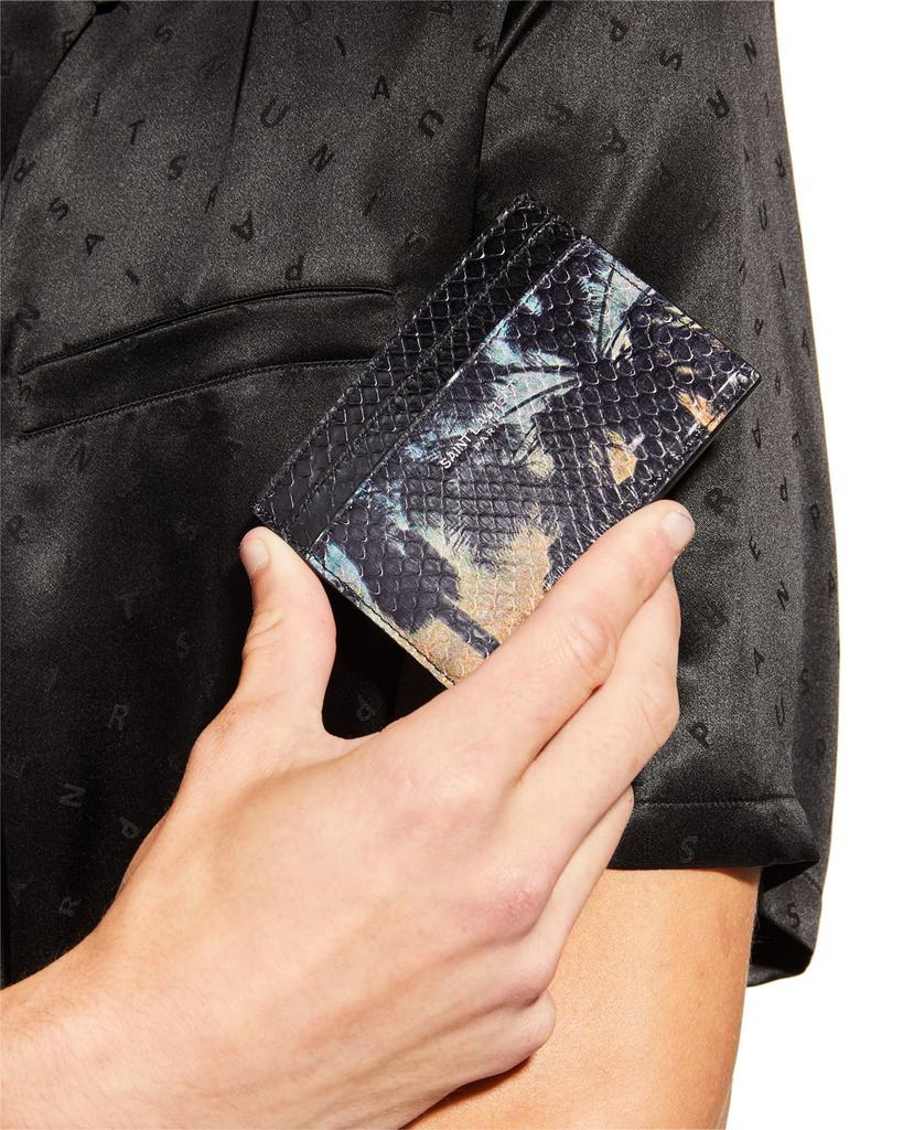 [Yves Saint Laurent]圣罗兰Yves Saint Laurent YSL蓝色男士卡包|Men's Paris Python ...