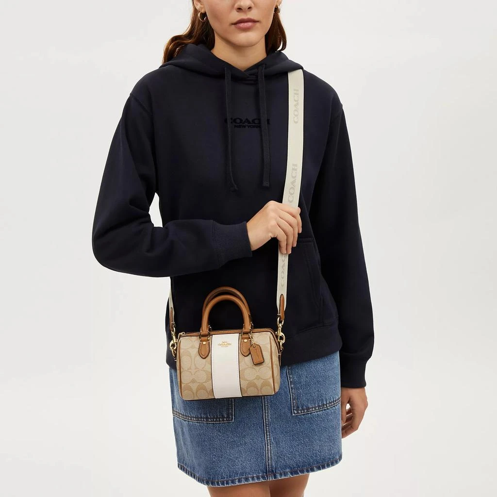 Coach Outlet Coach Outlet Mini Rowan Crossbody In Signature Canvas With Stripe Crossbody ...