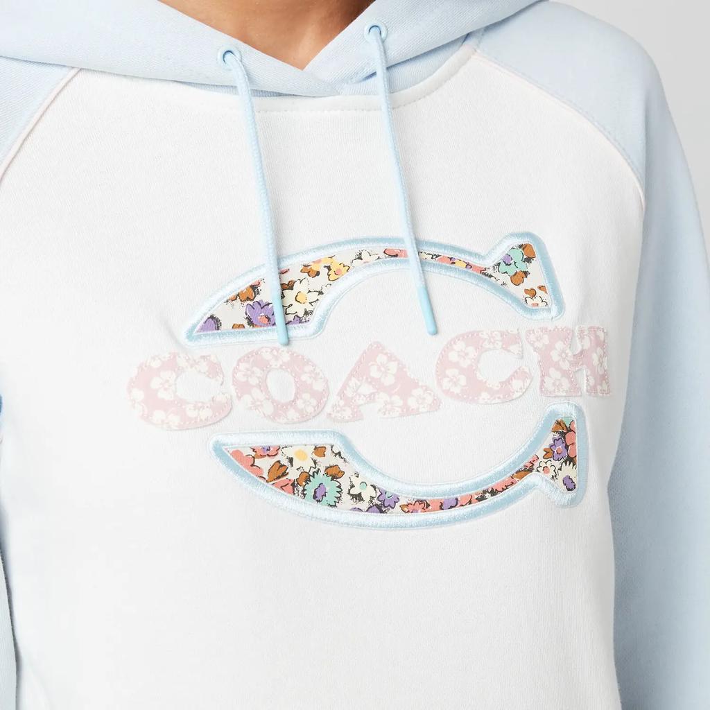 蔻驰Coach女款卫衣|Women's Athletic Hoodie - White/Blue 100% 棉 价格¥881 | 别样海外购