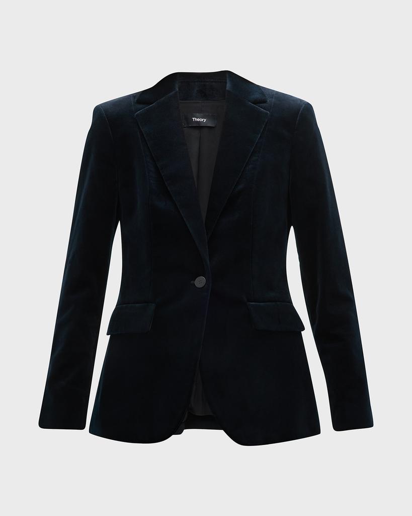 [Theory]Stretch Velvet Riding Blazer 棉, 弹性纤维 价格¥4149 | 别样海外购