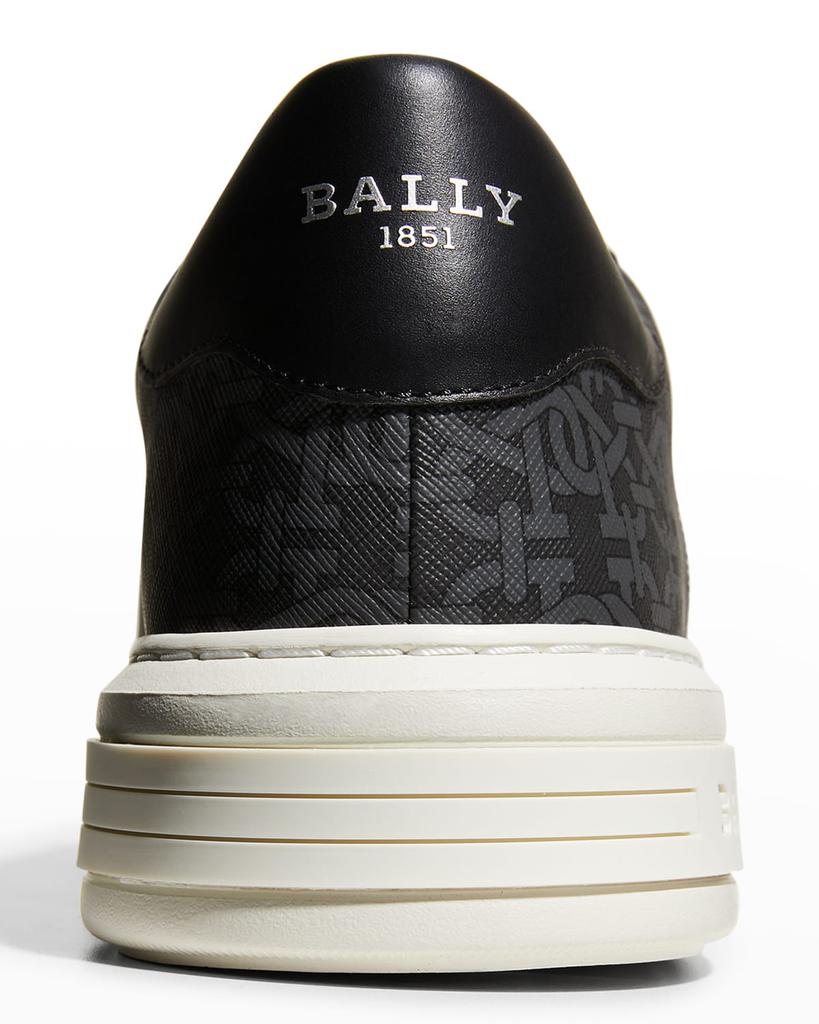 [Bally]巴利Bally男款休闲鞋|Men's BB-Monogram Leather Low-Top Sneakers 皮革表面+橡胶+皮革 鞋面价格¥4369 | 别样海外购