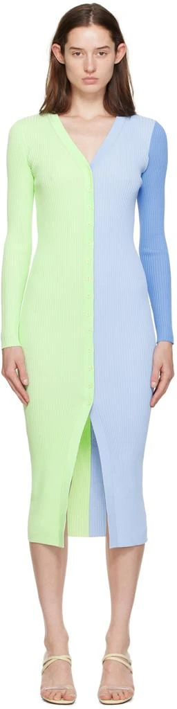 Staud Green & Blue Shoko Midi Dress Dresses & Skirts | BeyondStyle