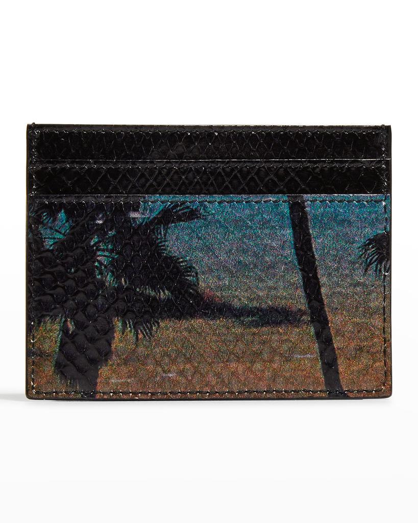 [Yves Saint Laurent]圣罗兰Yves Saint Laurent YSL蓝色男士卡包|Men's Paris Python ...