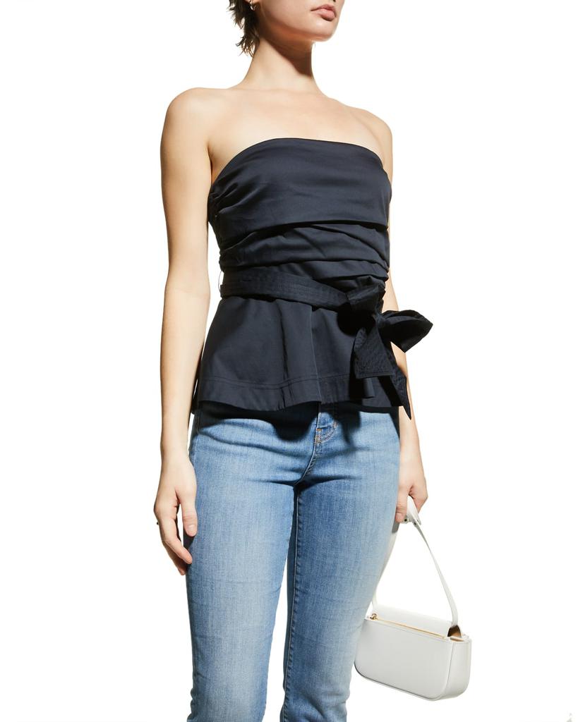 [veronica Beard]veronica Beard女款t恤 Jolene Ruched Strapless Top 尼龙 棉