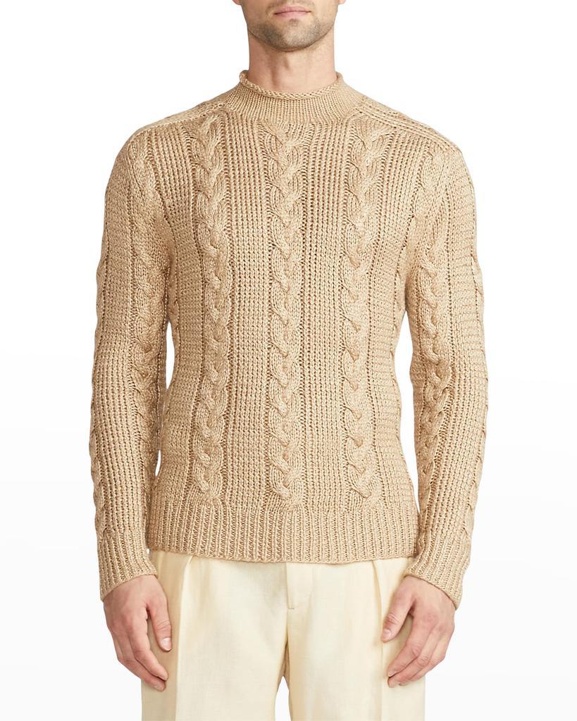 [Ralph Lauren]拉夫·劳伦Ralph Lauren男款毛衣|Men's Hand-Knit Cable Sweater 真丝, 亚麻价格¥9522 | 别样海外购